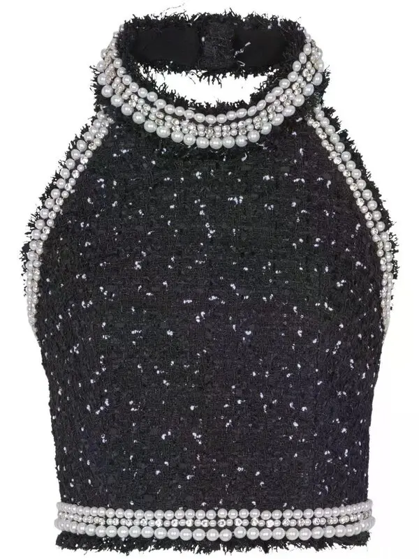 Balmain Halterneck Tweed Top