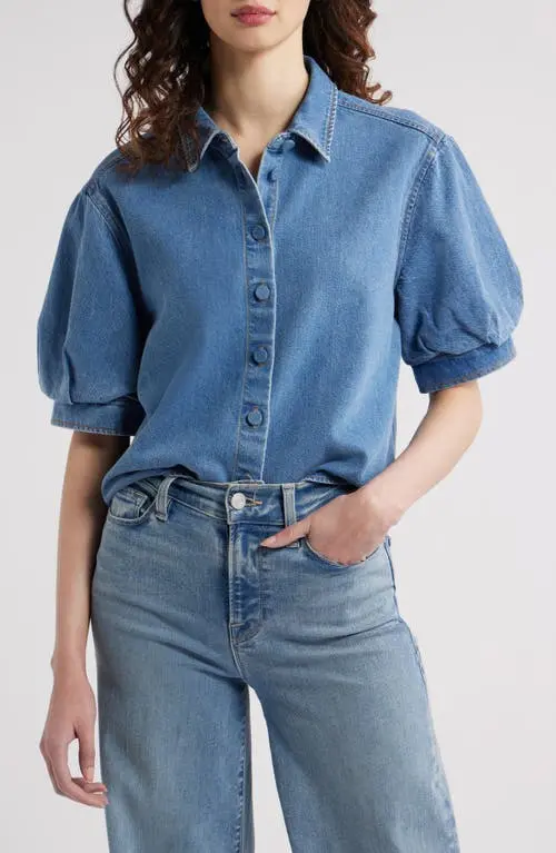FRAME The Billow Sleeve Denim Shirt - Subtle