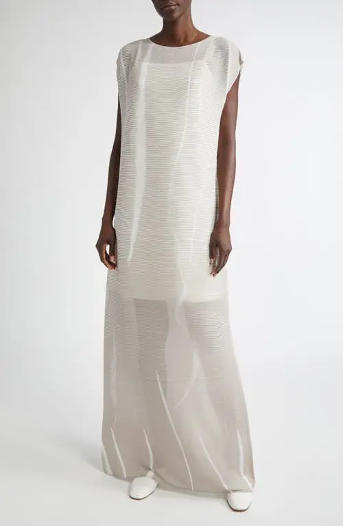 Lafayette 148 New York Print Plissé Maxi Dress