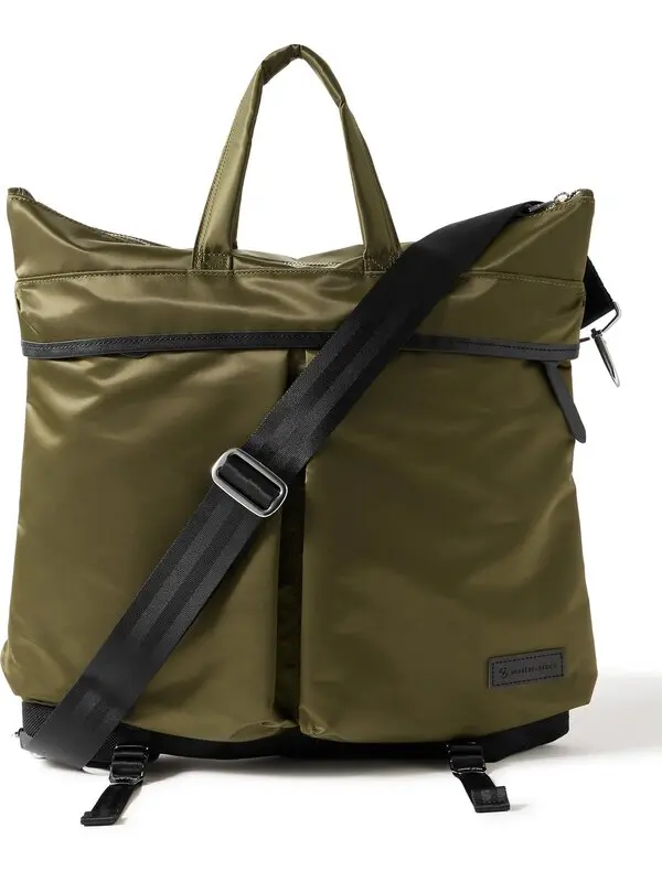 MASTER-PIECE CO Lightning Leather-trimmed Tote Bag - Green