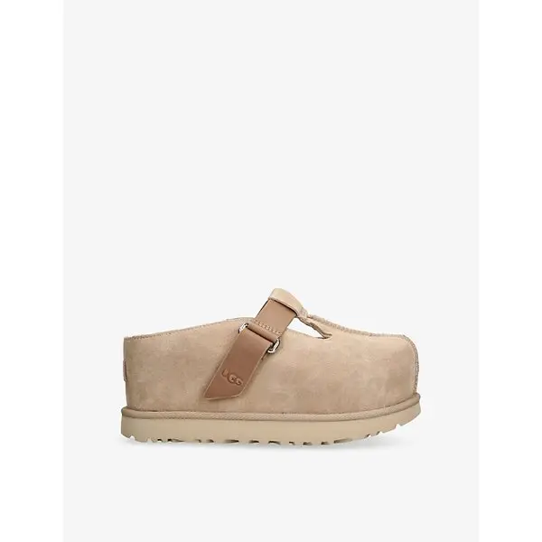 UGG Goldenstar Hi-top Suede Clogs - Beige