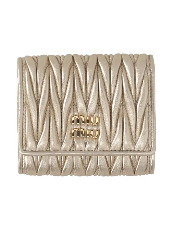 Miu Miu Logo-lettering Matelassé Wallet