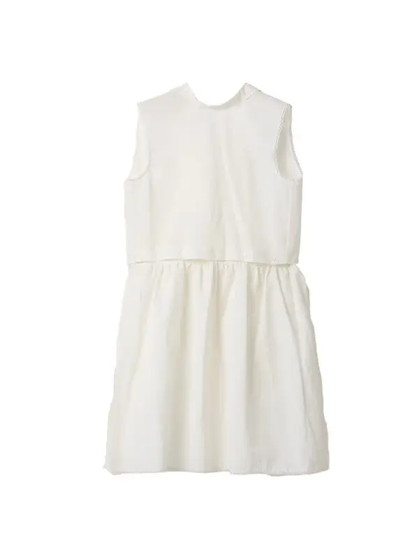 Miu Miu Slubbed Poplin Logo-patch Dress
