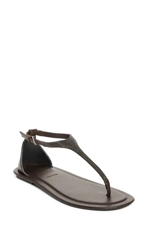 Brunello Cucinelli Monili T-strap Sandal