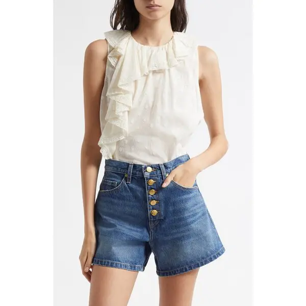 Ulla Johnson Thalia Ruffle Sleeveless Top - Pristine