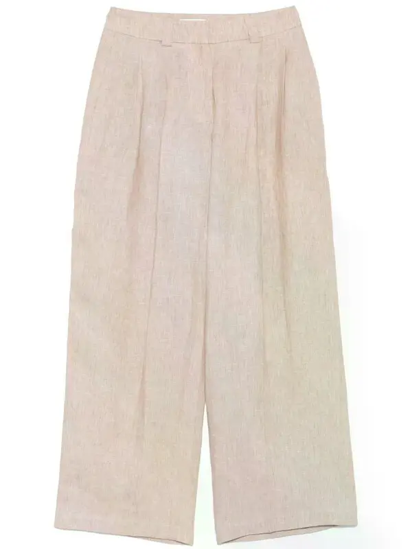 Peserico Mélange-effect Linen Trousers