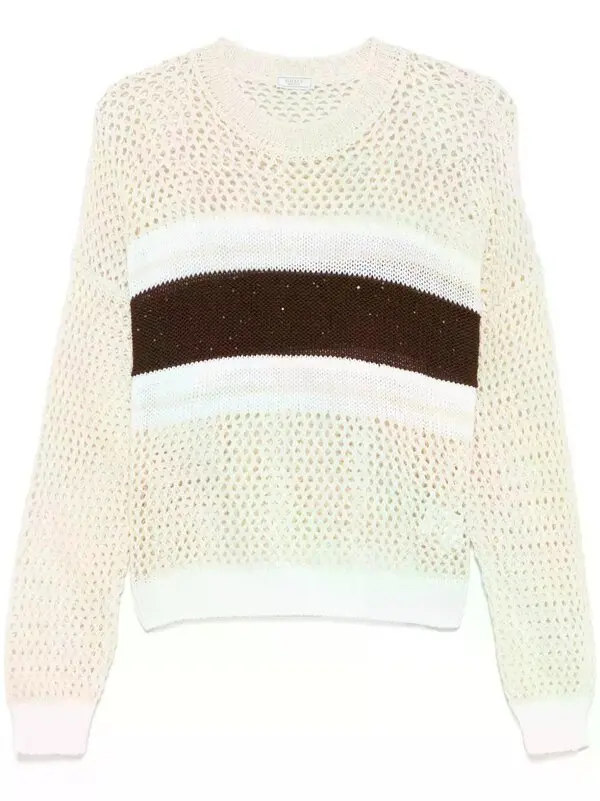 Peserico Open-knit Striped Sweater