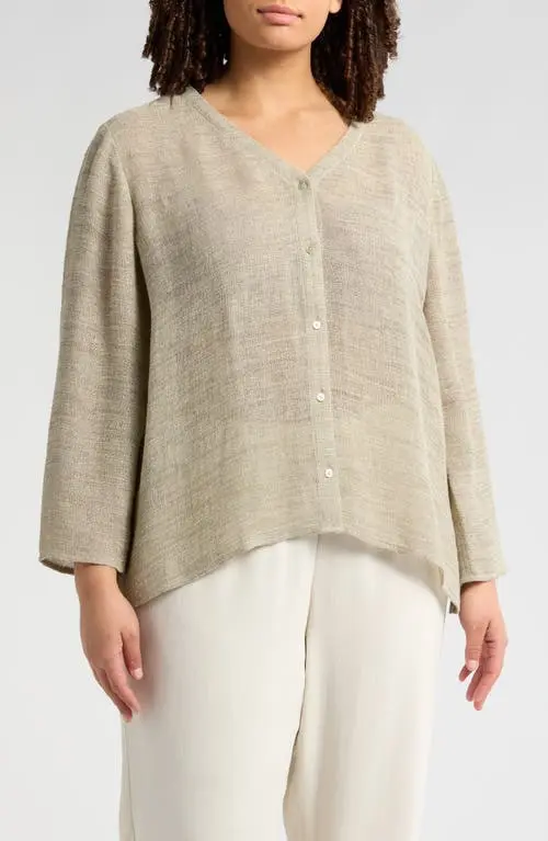 Eileen Fisher Organic Linen Blend Button-up Shirt