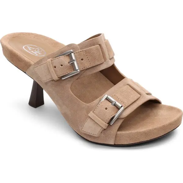 Ash Jewel Suede Slide Sandals - Noisette Tan