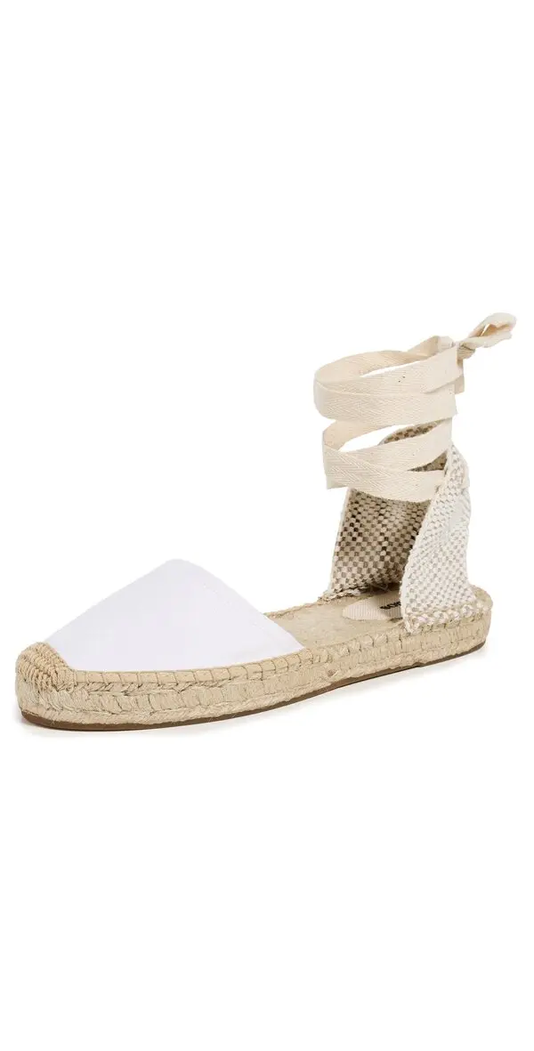 Soludos Lauren Lace-up Espadrilles - Oasis White