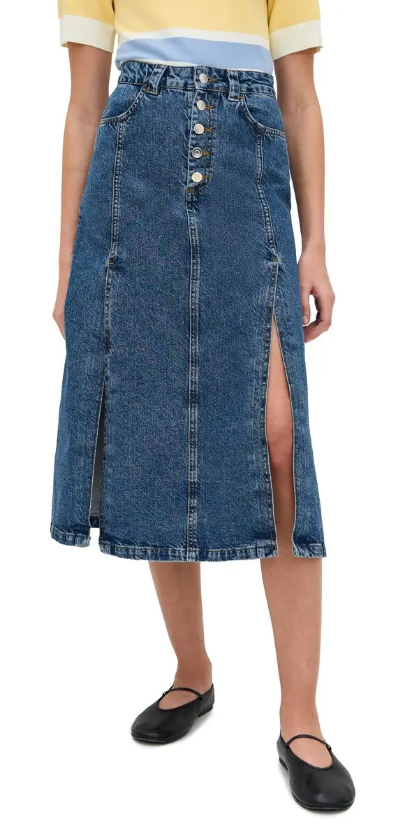 ALIGNE Troy Midi Denim Skirt