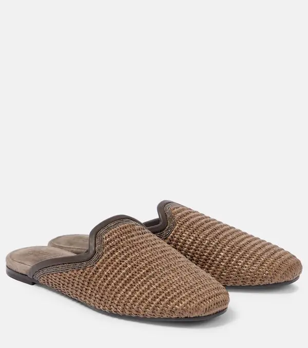 Brunello Cucinelli Monili Mules - Beige