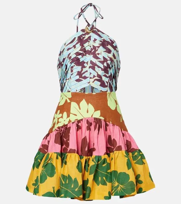 ALEMAIS Alémais Poppy Printed Halterneck Minidress