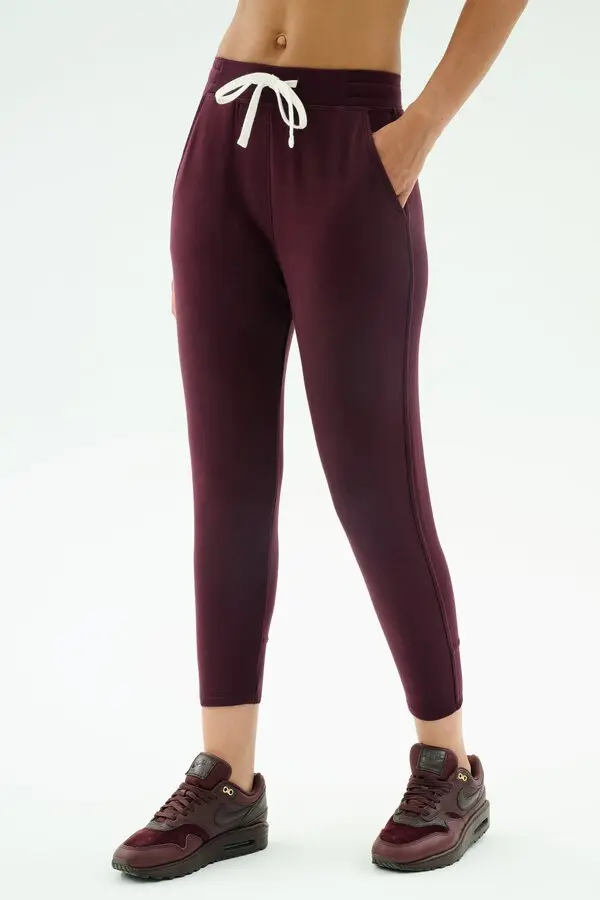 Splits59 Reena Fleece 7/8 Leggings - Dark Cherry