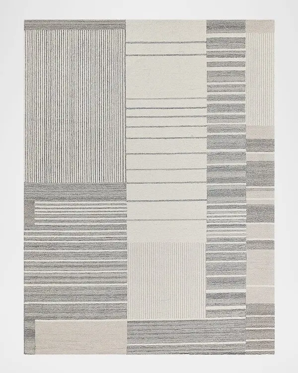 EXQUISITE RUGS Castine Hand-tufted Silver Rug, 10' X 14