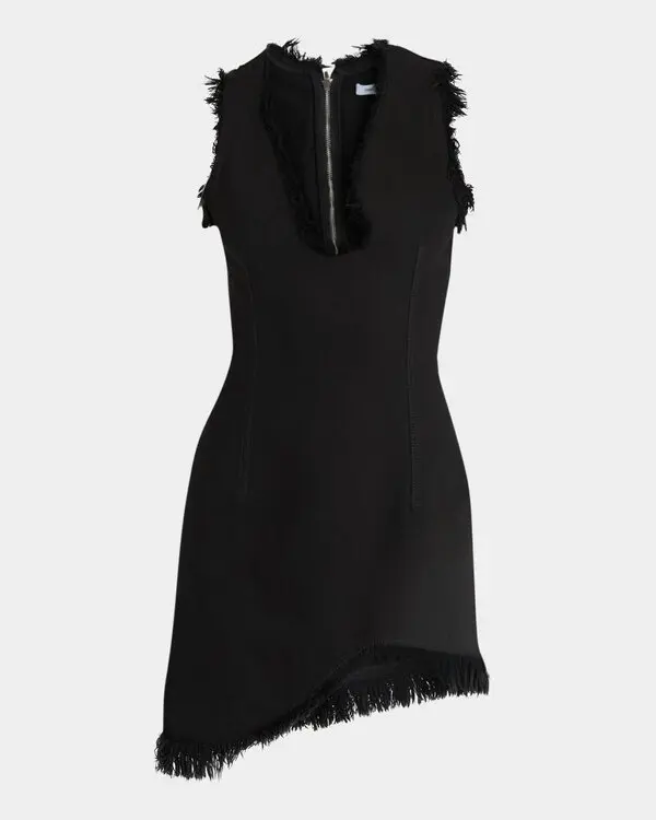 FERRAGAMO Raw-edge Sleeveless Mini Dress