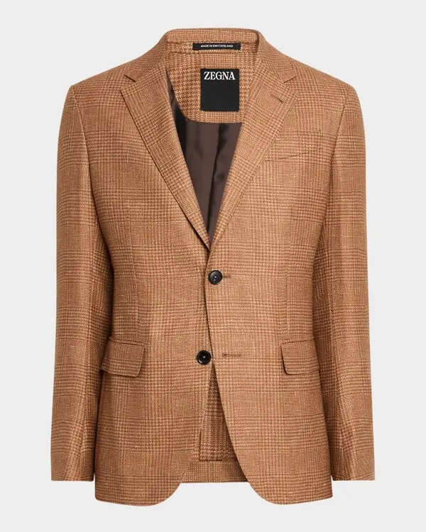 Zegna Prince Of Wales Sport Coat - Camel
