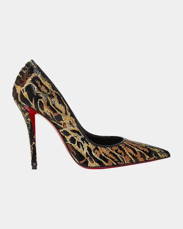 CHRISTIAN LOUBOUTIN Animal-print Sequin Pumps