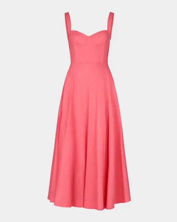 NICHOLAS Anya Sleeveless Linen Maxi Dress - Papaya