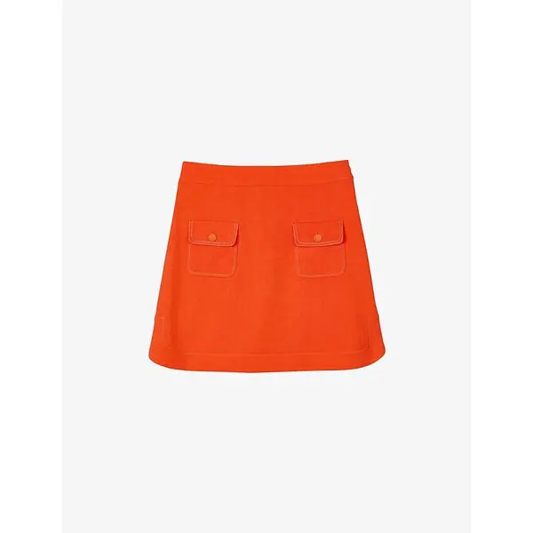 Sandro Patch-pocket High-rise Mini Skirt