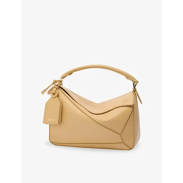 Loewe Puzzle Small Leather Top-handle Bag - Dark Butter