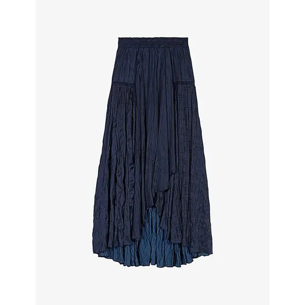 Maje Woven Asymmetric-hem Maxi Dress