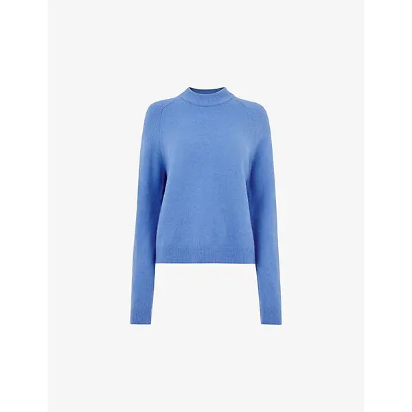 Whistles Crew-neck Long-sleeve Stretch-wool Jumper - Blue