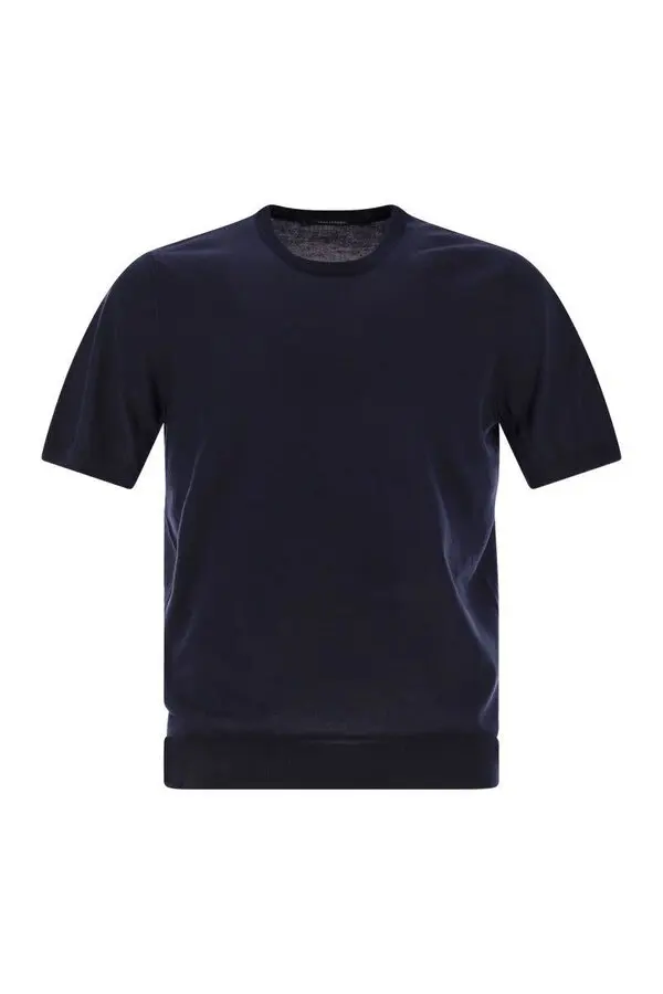 Tagliatore Basic Short-sleeved Cotton T-shirt - Blue