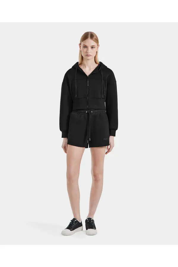 Rudsak Cropped Zip-up Hoodie - Black