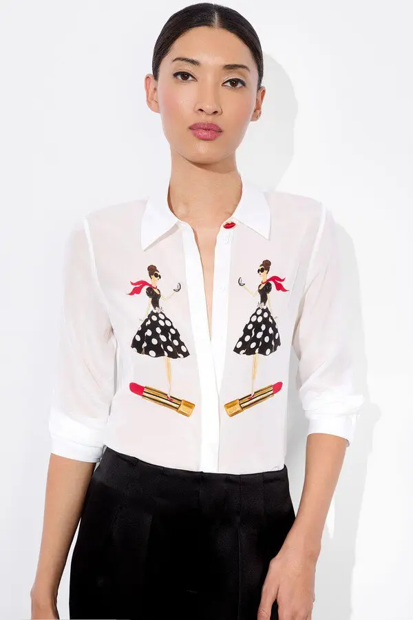 Alice + Olivia Willa Silk Blouse