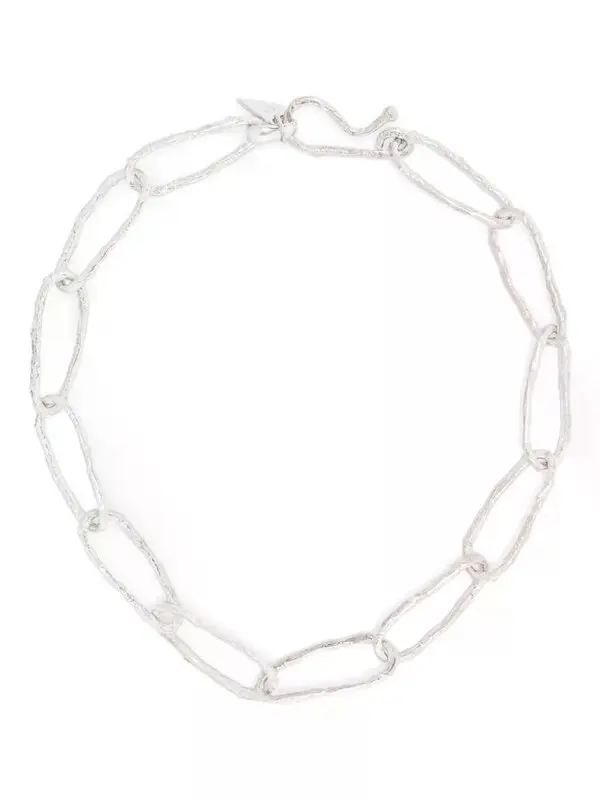 FORTE_FORTE Hammered-effect Chain Necklace - Silver