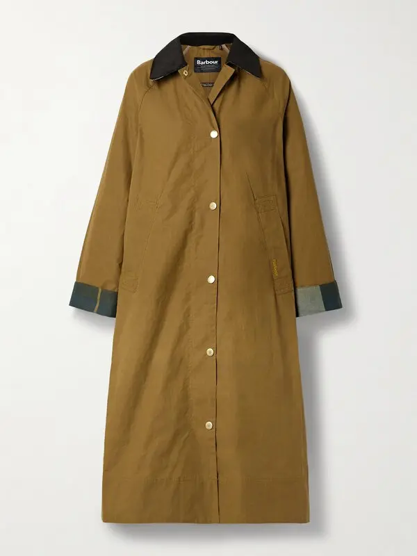 Barbour Ettie Corduroy-trimmed Waxed-cotton Jacket