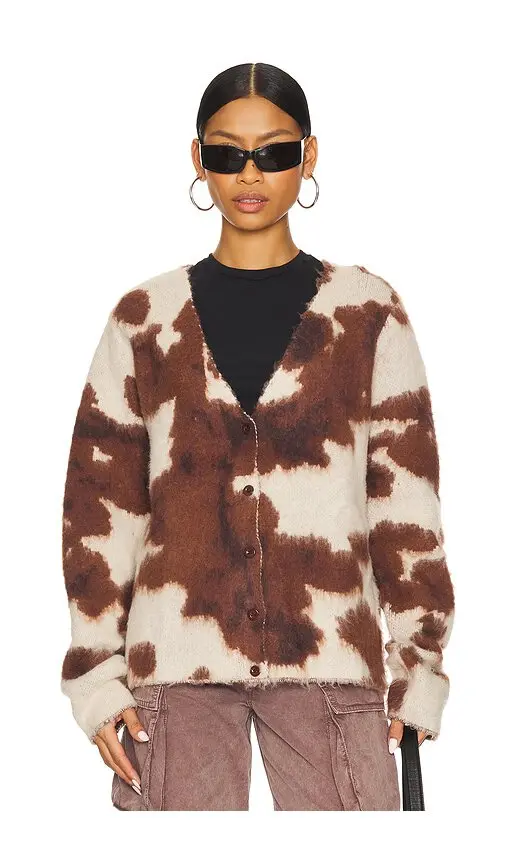 JADED LONDON Cow Chuck Cardigan - Cow Print