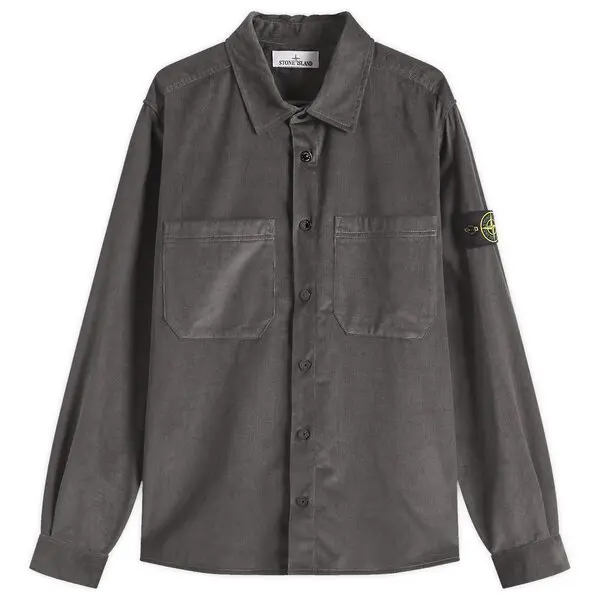 Stone Island Cotton Micro-corduroy Overshirt - Charcoal