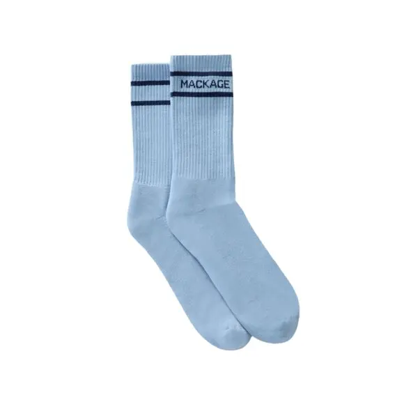 Mackage Branded Crew Socks - Fog Blue-tide