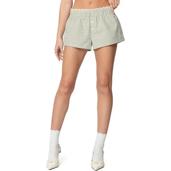 EDIKTED Lenorah Plaid Boxer Shorts