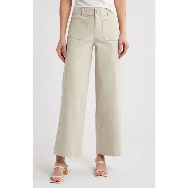 Wit & Wisdom Emma Patch Pocket Wide Leg Jeans - Birch