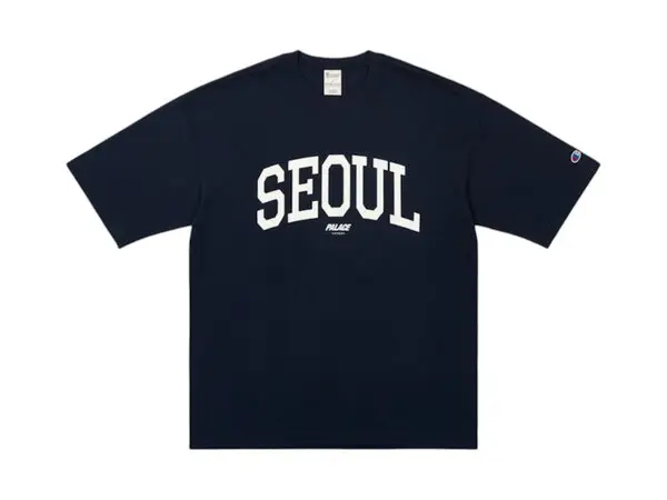 PALACE X Champion Shop Seoul T-shirt - Navy Blue