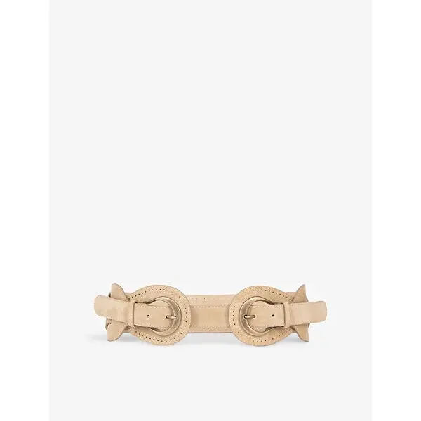 The Kooples Double-buckle Suede Belt