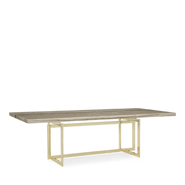 CARACOLE Wish You Were Dining Table - Gray Sandstone/gold