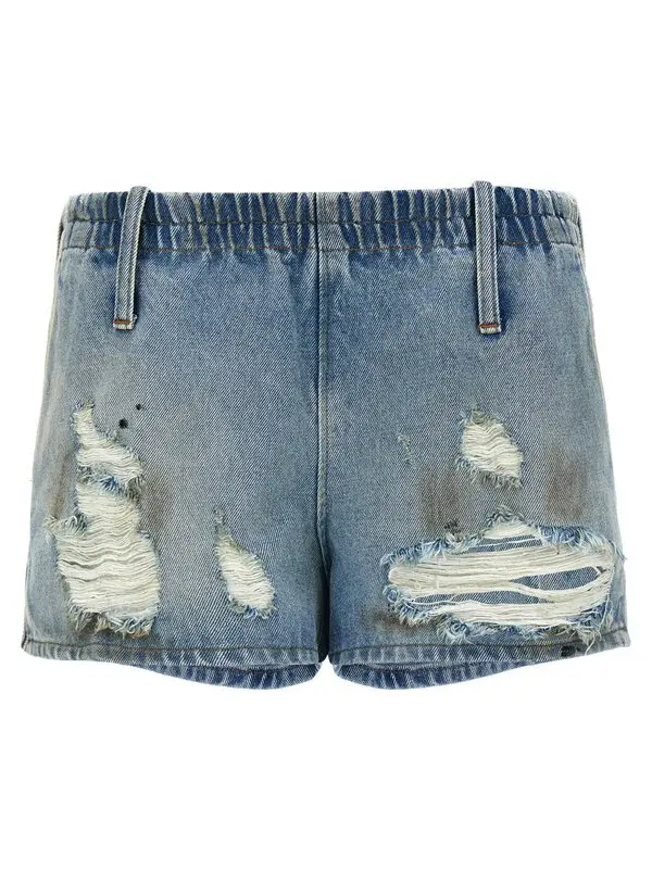 MAISON MARGIELA Cotton Denim Shorts - Blue