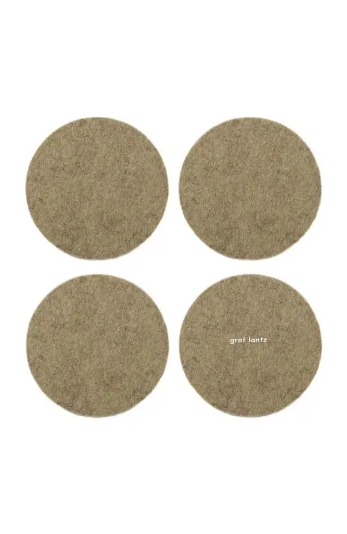 GRAF LANTZ Bierfilzl Merino Wool Round Coaster Solid 4 Pack - Sage