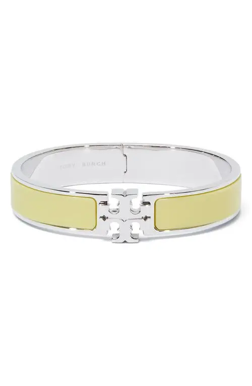 Tory Burch Kira Enamel Hinge Bracelet - Tory Silver / Lemon Zest
