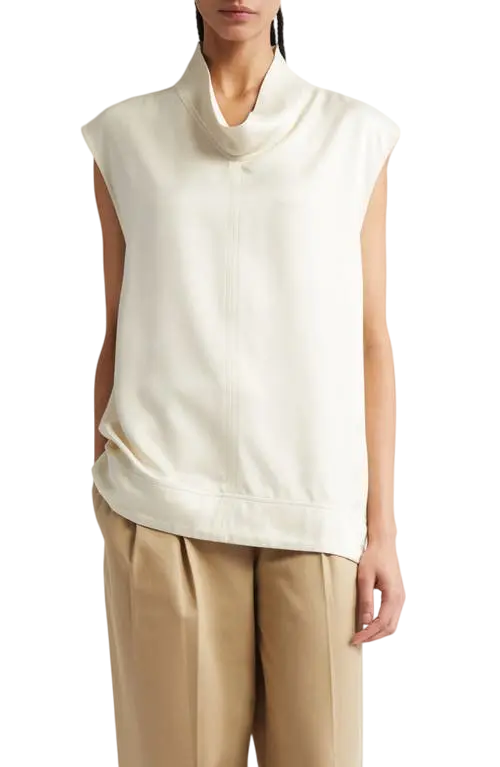 TOTÊME Funnel Neck Sleeveless Top - Ecru
