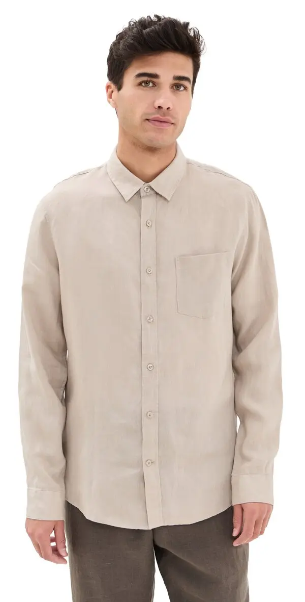 Vince Linen Shirt - Pumice Rock