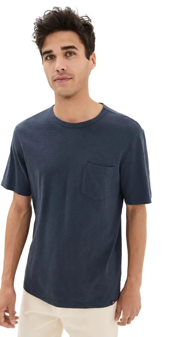 Faherty Brand Sunwashed Pocket Tee - Dune Navy