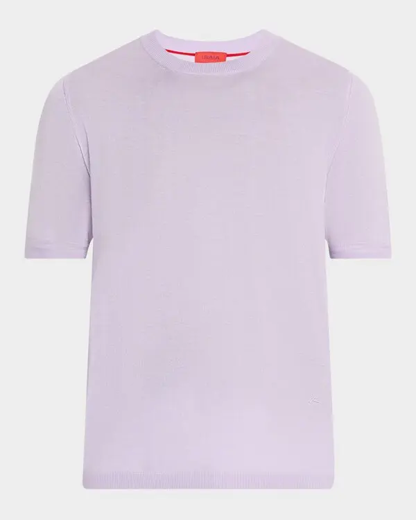 Isaia Crew Neck Knit Shirt - Light Purp