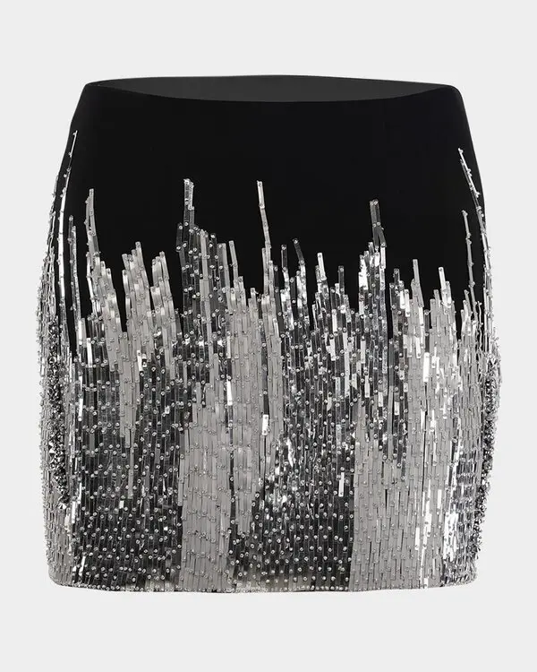 GAURAV GUPTA Reptilian Sequin Mini Skirt