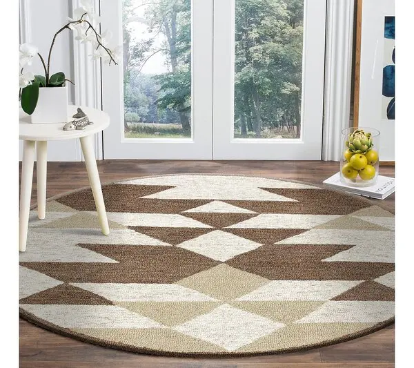 OX BAY TRADING CO. Ox Bay Southwest Hand-tufted Wool Indoor Rug, 4 Round