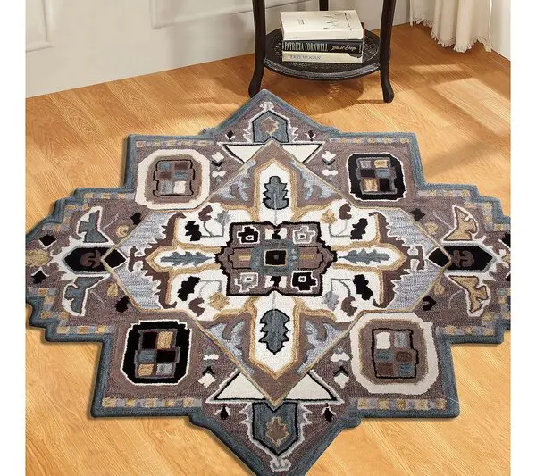 OX BAY TRADING CO. Ox Bay Geometric Medallion Wool Blend Indoor Ru G, 7' Star